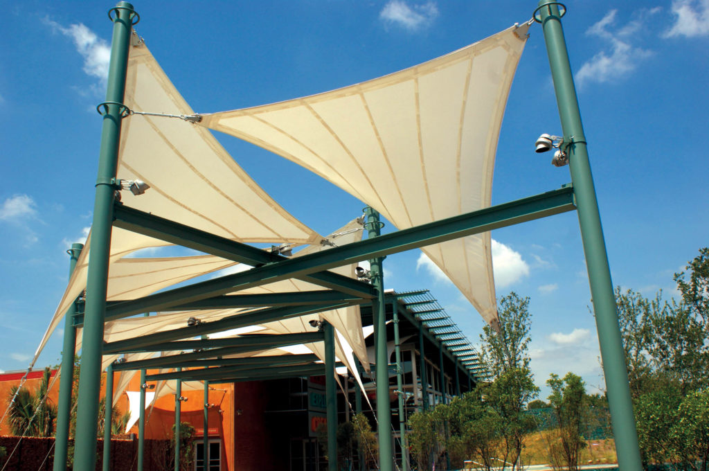 There are right and wrong ways to fix a shade structure in place ...